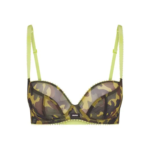 下着・アンダーウェア SKIMS Ultra Fine Mesh Picot Demi Bra 34C Skims Ultra Fine Mesh Picot Demi Bra - Daffodil Camo